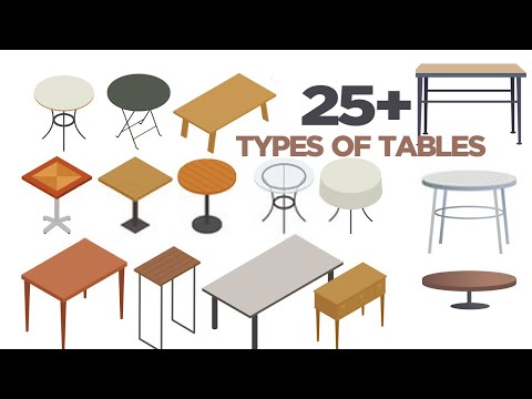 25+ Different types of tables in English Vocabulary | Table Names
