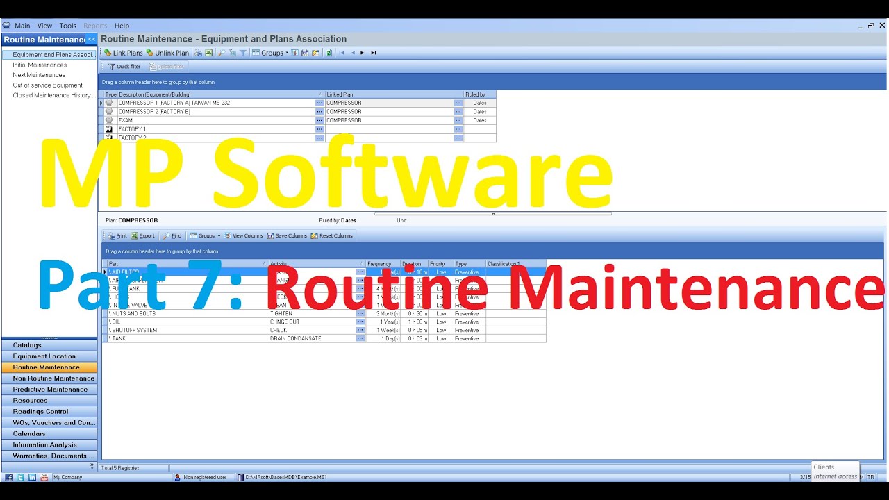CMMS MP Software | Part 7: Routine Maintenance