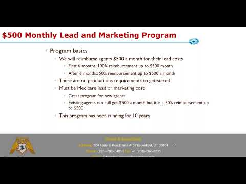 $500 monthly Medicare lead reimbursement: Full commission and no minium production to start