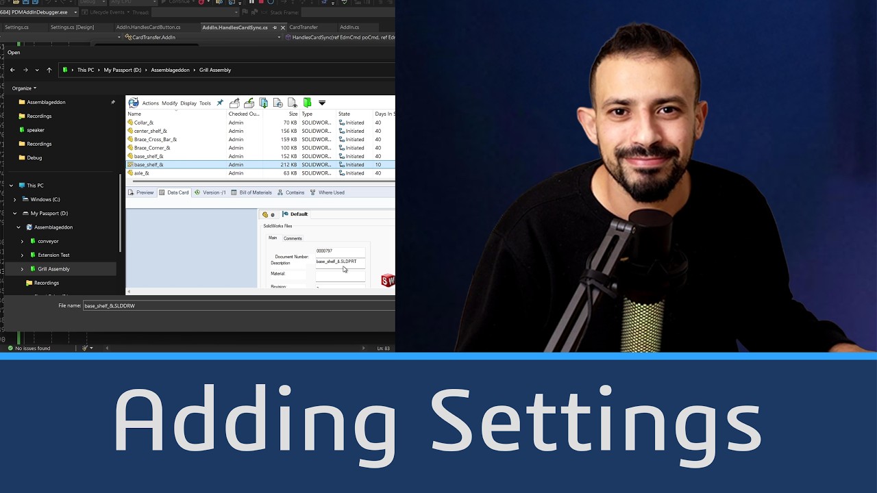 SOLIDWORKS PDM API: Adding Settings