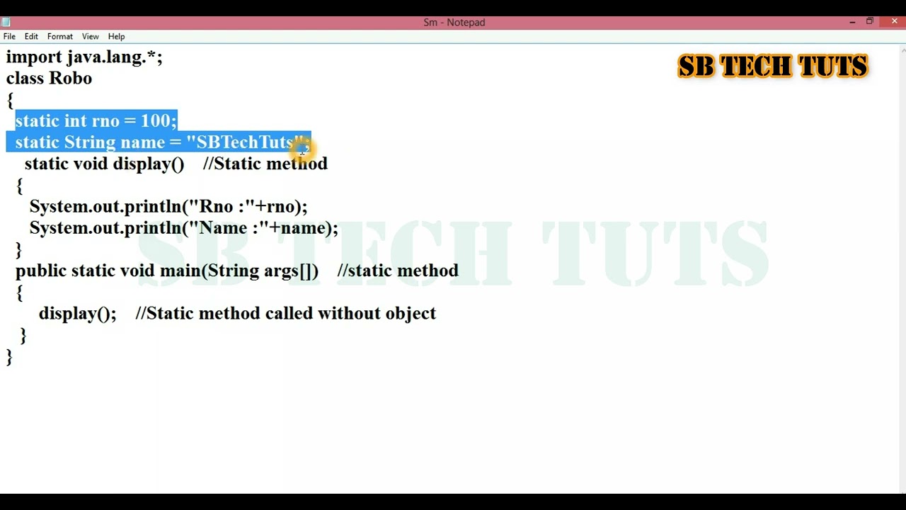 Static Method in Java | Static Method | Java Programming | Telugu