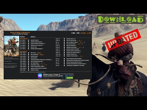 Updated cheat/trainer for Mount and Blade II | Trainer tutorials