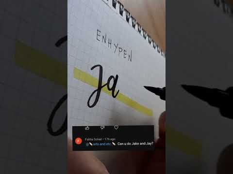 Comment your bias name #calligraphy Jay of Enhypen #jay #enhypen 😍🤩How to write Jay #brushpen