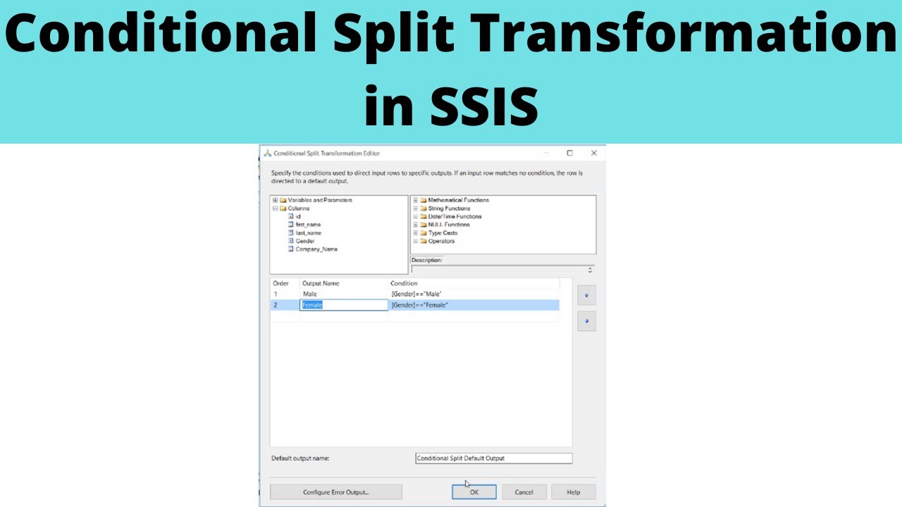 33 Conditional Split Transformation in SSIS