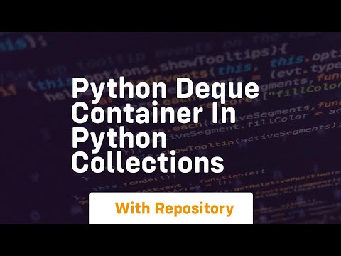 Python deque container in python collections