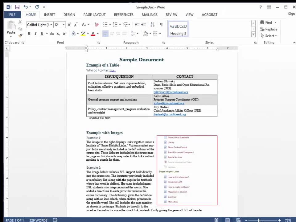Basic Accessible Word Documents