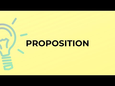 What is the meaning of the word PROPOSITION?