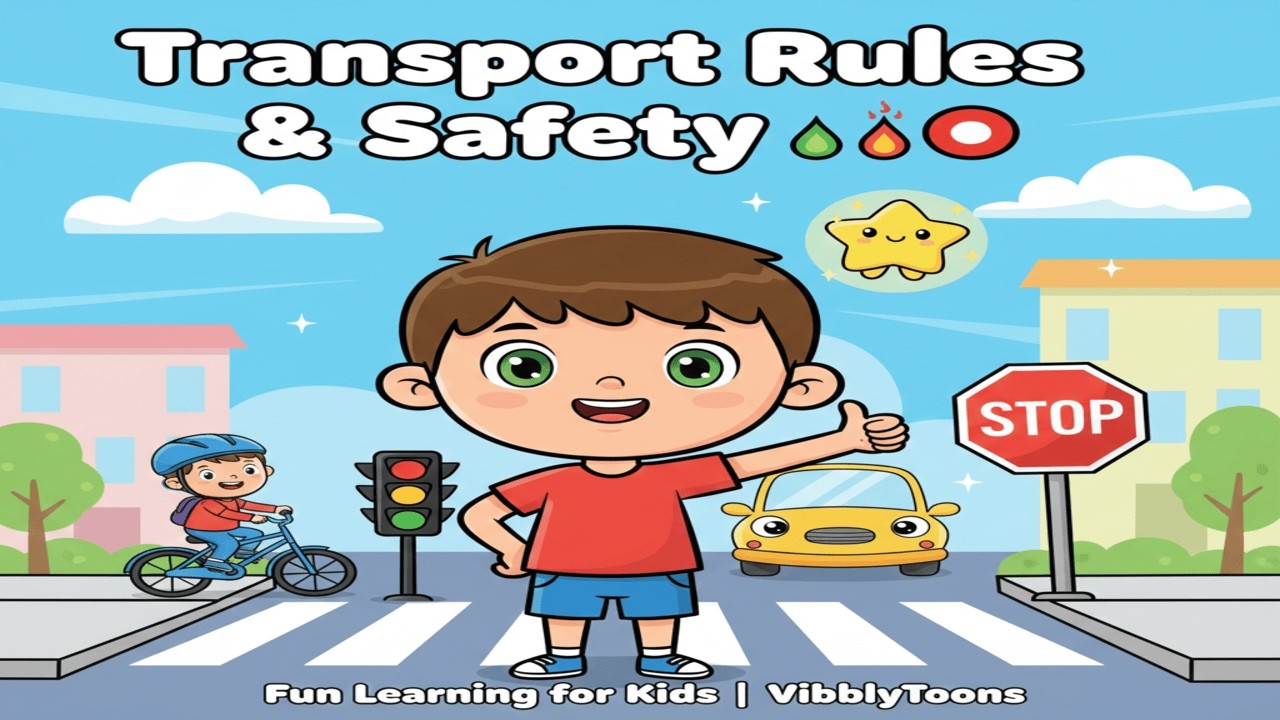 🚦🛑 Transport Rules & Safety for Kids | Road Safety | VibblyToons