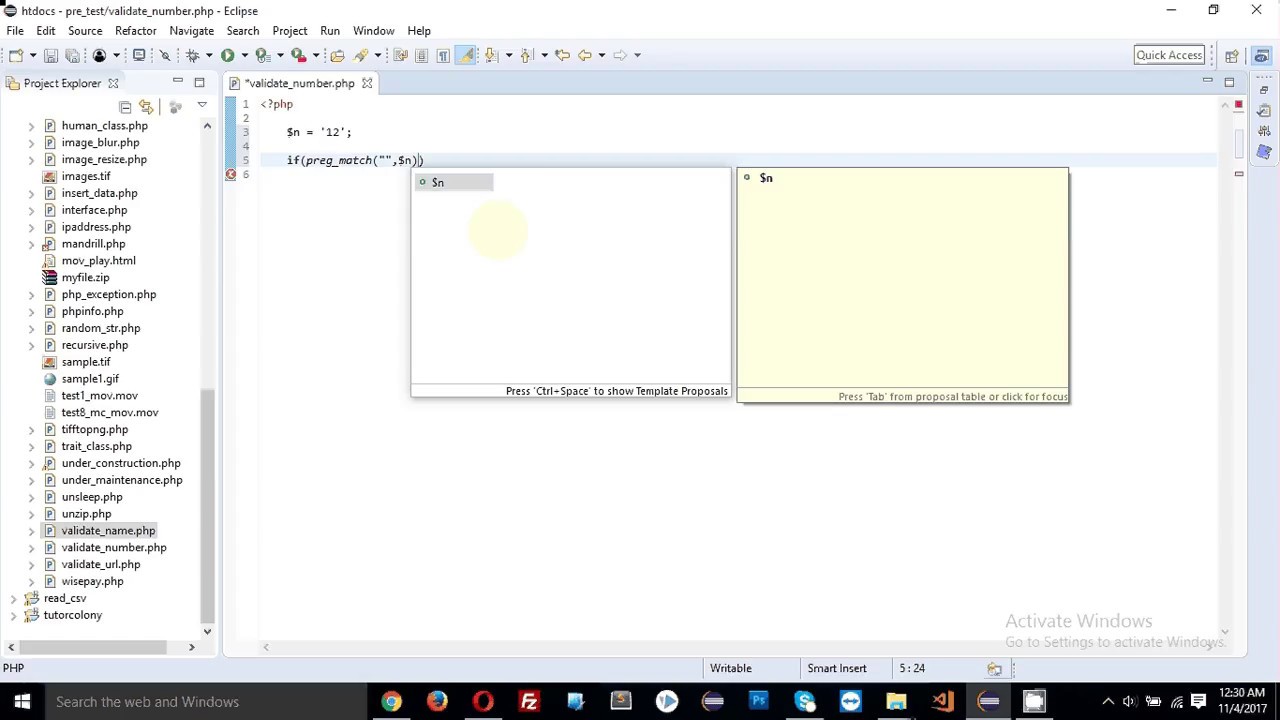 regular expression for number using PHP (part1)