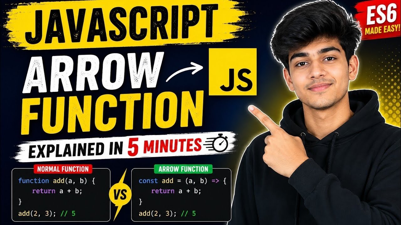 JavaScript Arrow Function Explained in 5 Minutes ⚡ | ES6 Complete Guide