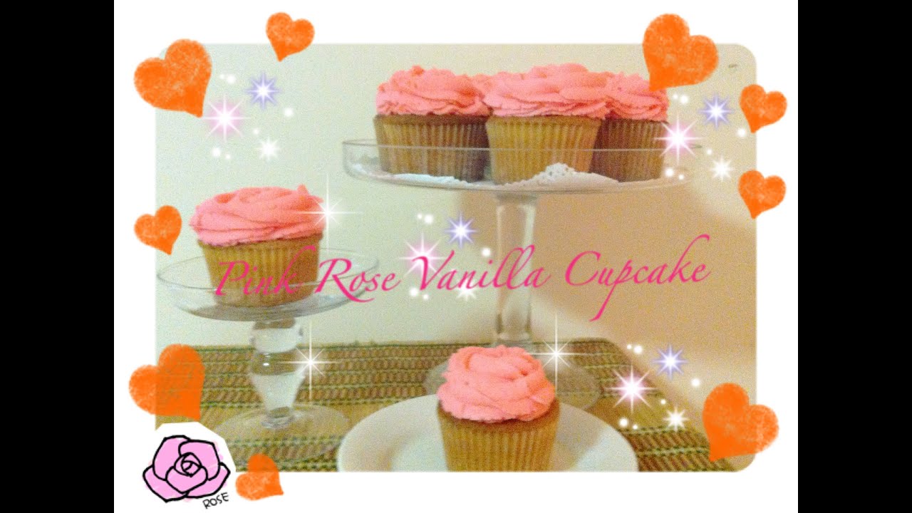 Pink Roses Vanilla Cupcake
