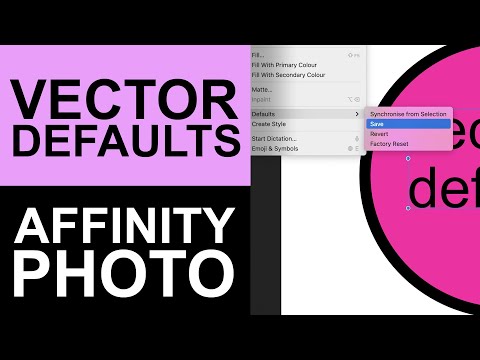 Defaults For Vector Content / Text In Affinity Photo | Revert | Factory | Graphicxtras