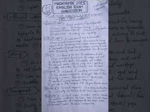 Madhyamik English Suggestion 2025 || মাধ্যমিক ইংলিশ সাজেশন || MP Writing Suggestion 2025 || Class X