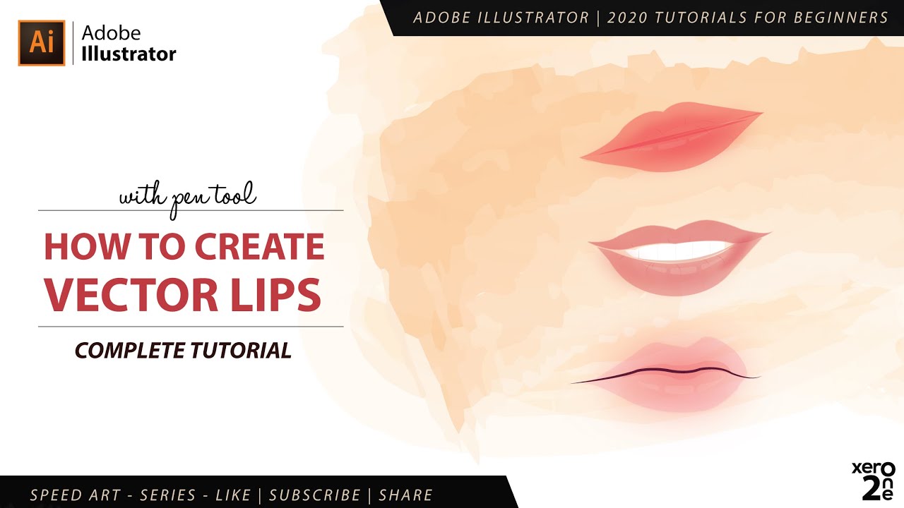 [Speed Art] Vector Lips Illustration | Adobe Illustrator 2020 Tutorials