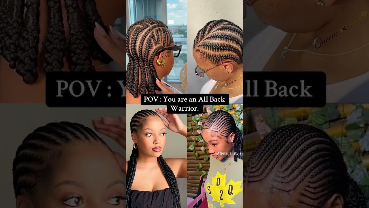 Lastest all back hairstyle #braids #allbackbraid #hairstyles #conrows