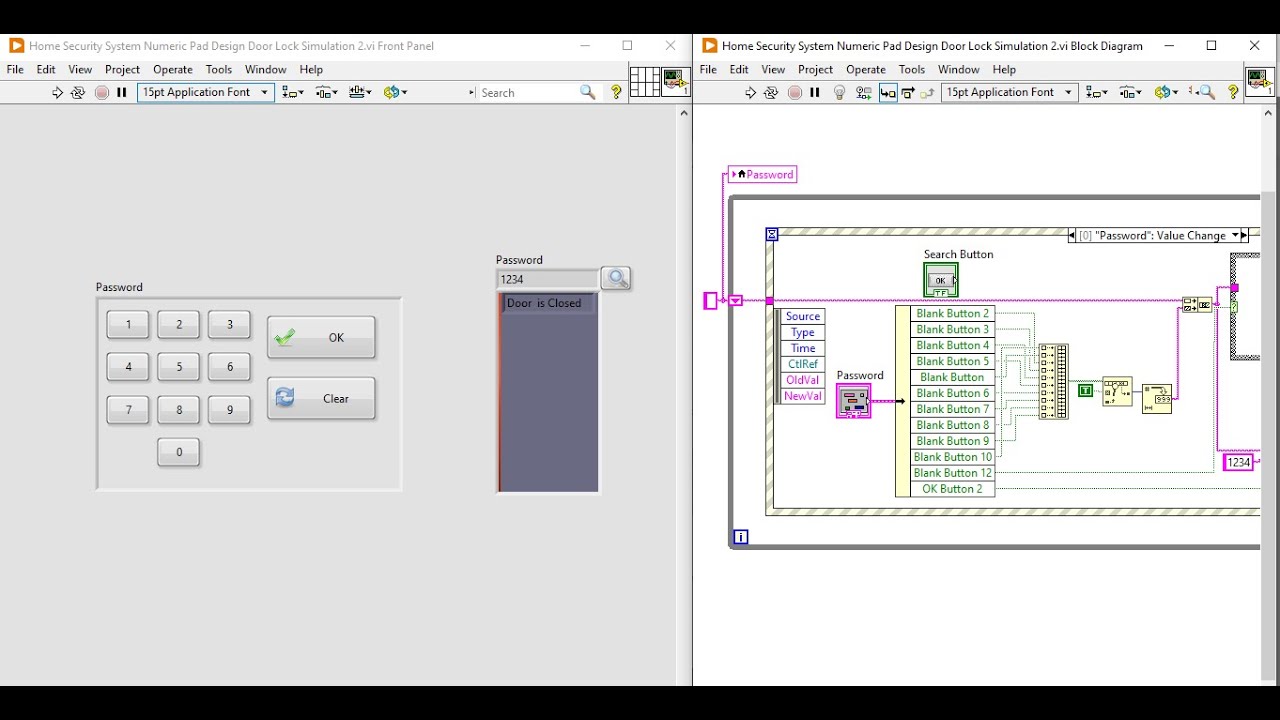 Numpad Door Lock Password Simulation LabVIEW | Part 1