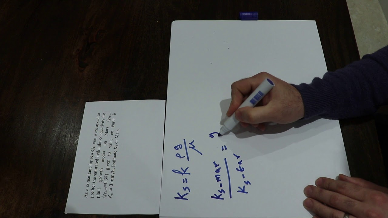 Saturated hydraulic conductivity: Sample question