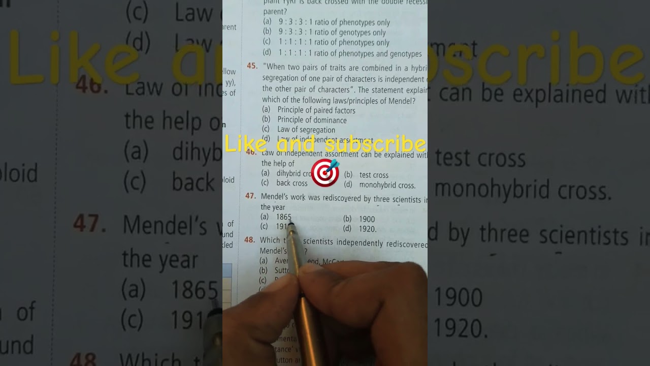 principle of inheritance and variation class 12 #questions #ncert #neet