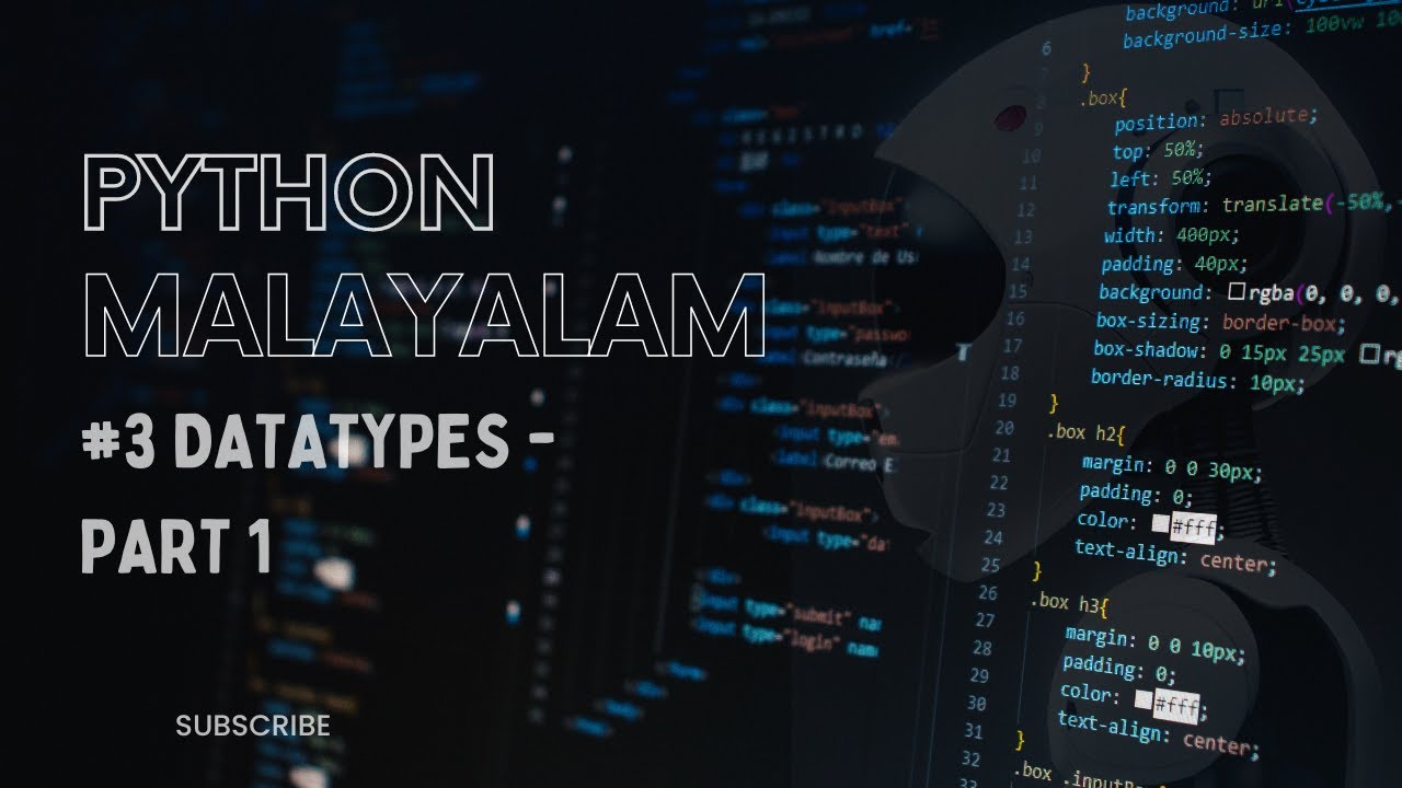 python tutorial for beginners | Malayalam | Part 3 - Data Types - Numeric Data Types