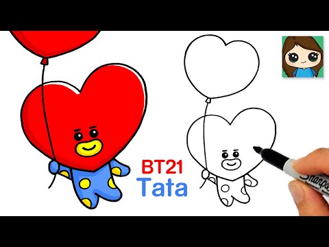 How to Draw BT21 Tata ❤️ BTS Valentines Easy