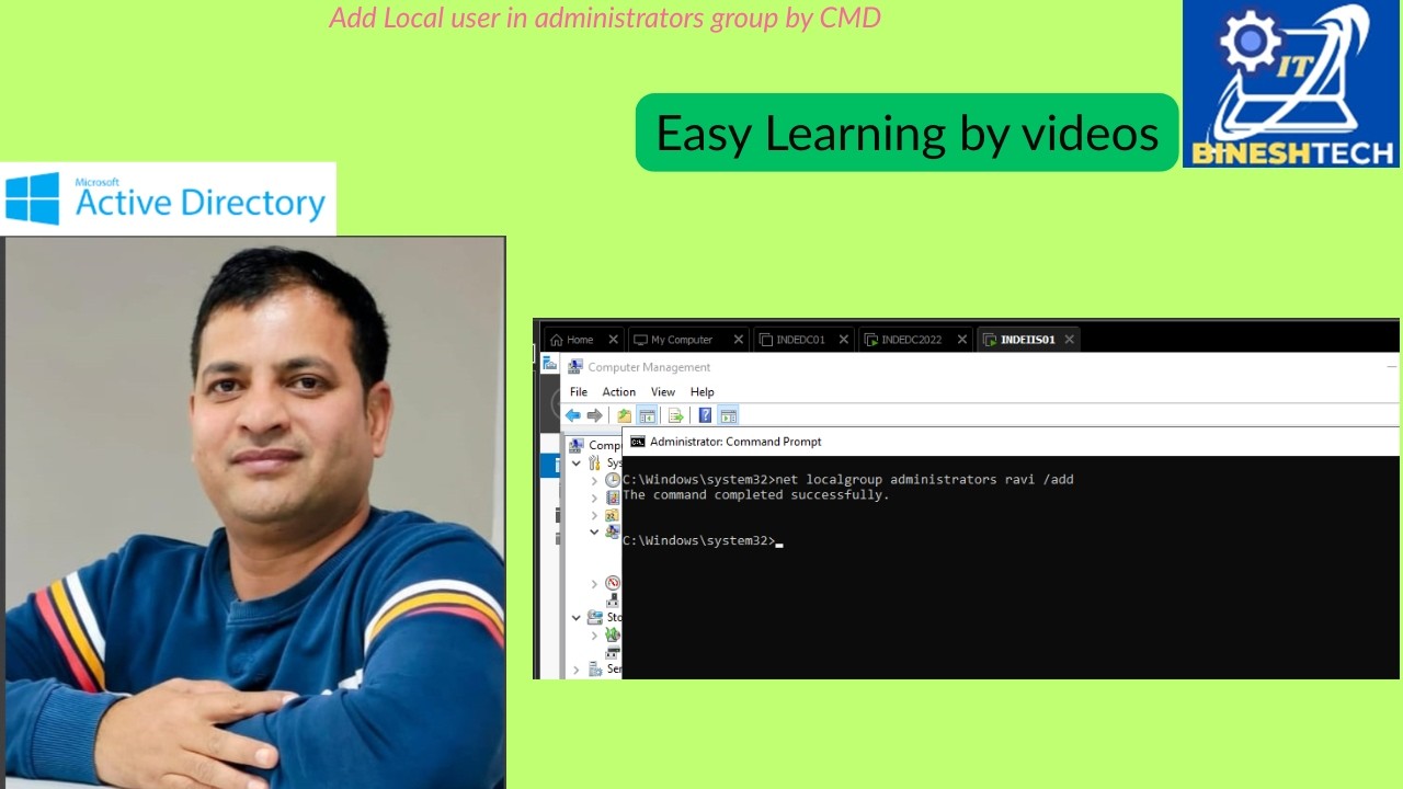 Add domain  user in administrators group by CMD