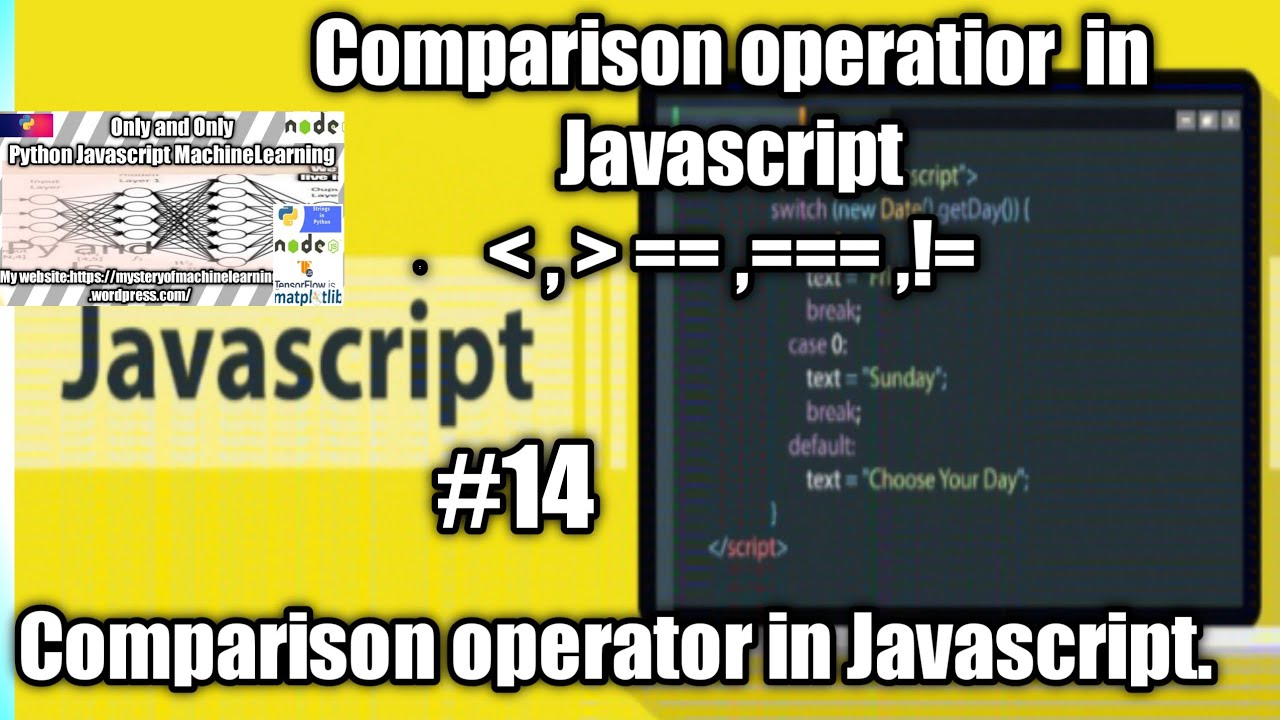 Javascript comparison operator.| Comparison Operators  Javascript Tutorial Javascript#14 #javascript