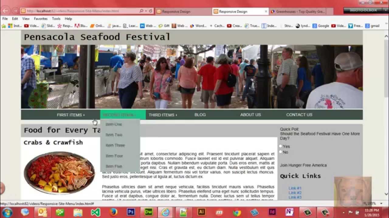 Create a Responsive Top Nav Drop Down Menu with Pure CSS - Responsive Website Part 3