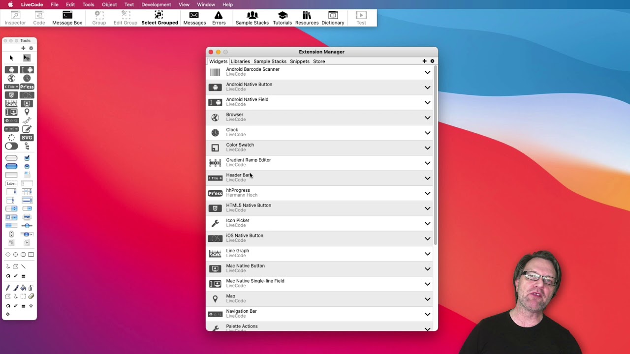 LiveCode Tools Palette