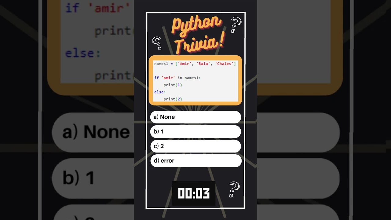 Python Trivia   List 31 #coding #python #techcommunity #shorts #trending #viral #datascience