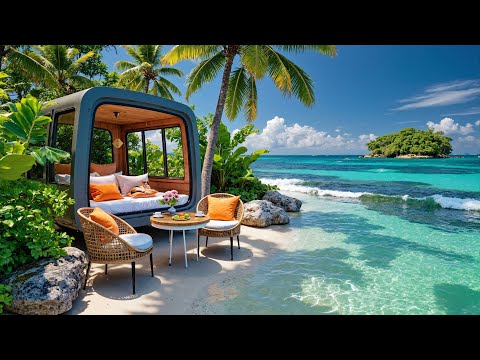 🏝️Tranquil Beach Cabana Vibes | Chill Morning Music & Beach Café for Clarity, Focus & Balance