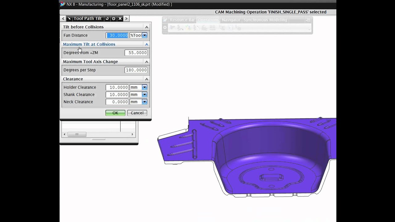 3 to 5 Axis toolpath conversion in NX CAM