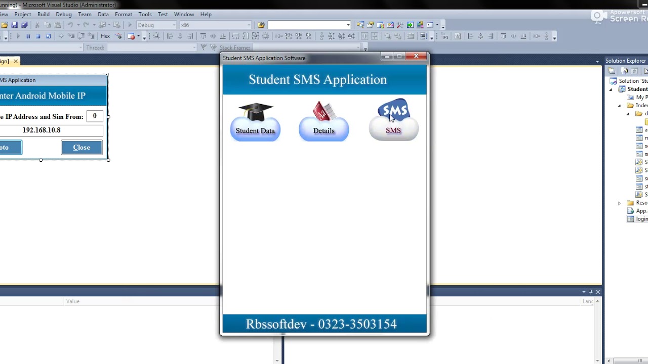 How to Send SMS to Student From Android Mobile in vb net