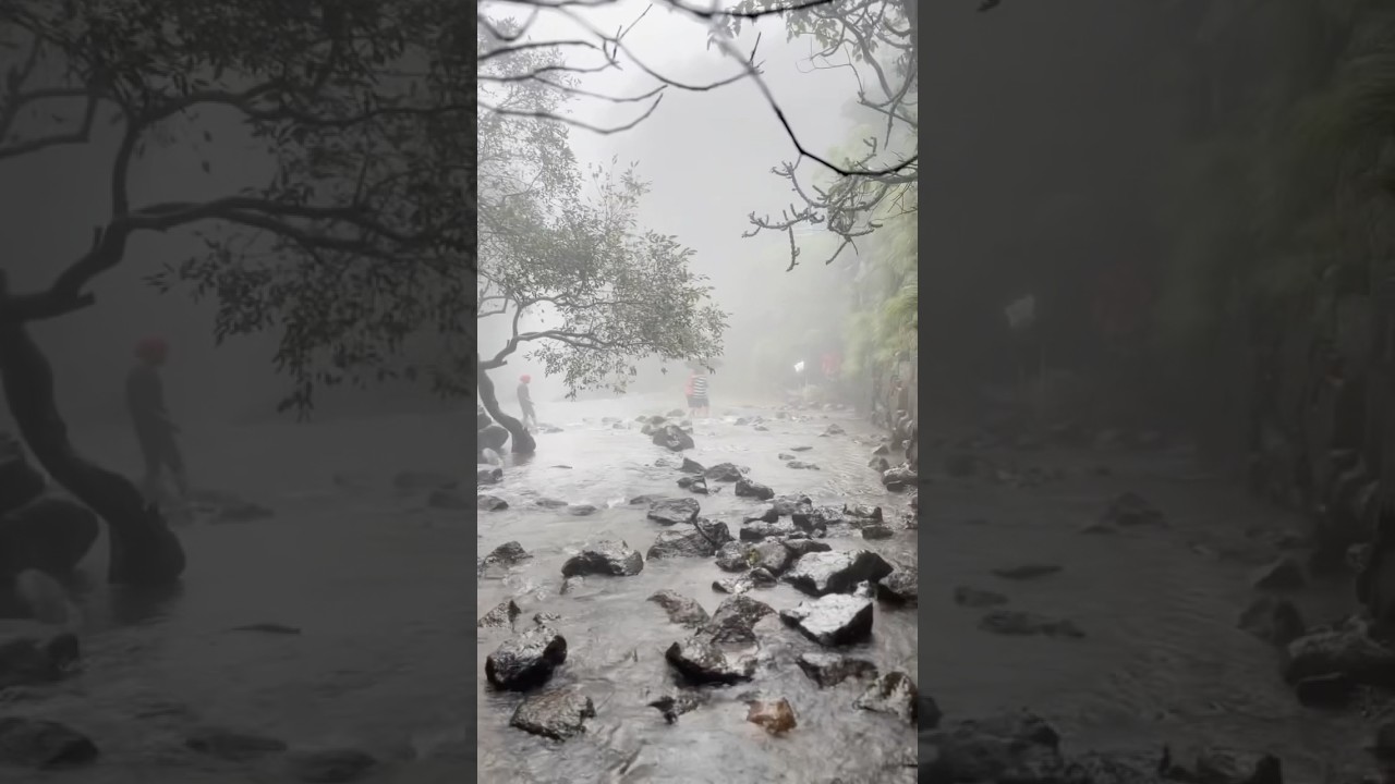 Maharashtra trip day - 2 (reverse waterfall Amazing trek view) #unbelievable #shorts #viral #nature