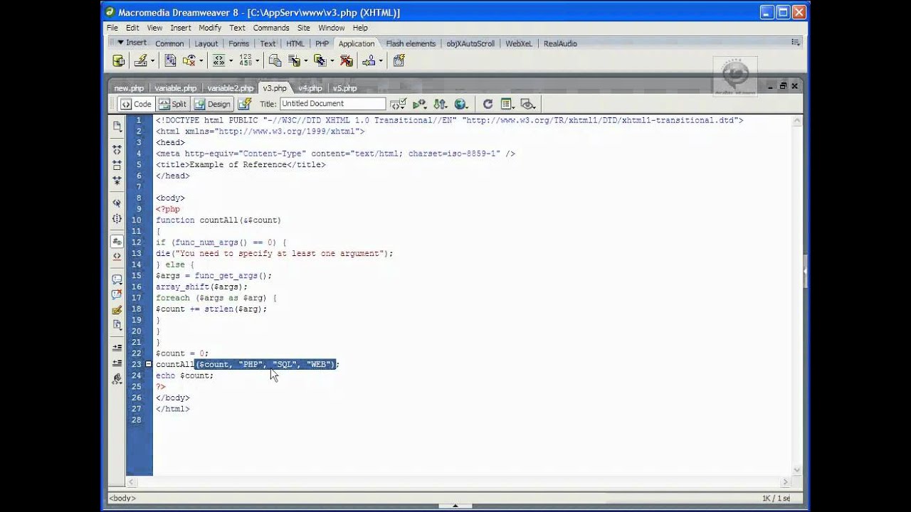 php 03 05 functions passing arguments by reference