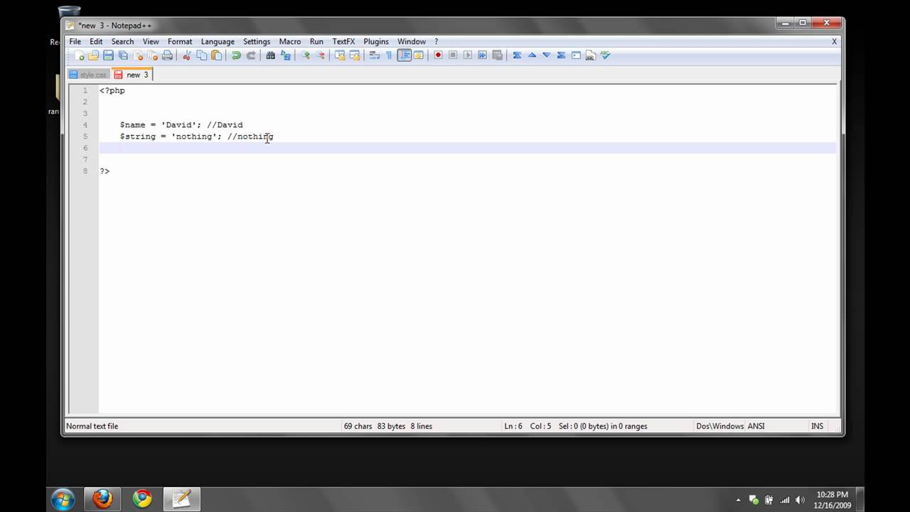 PHP Tutorials - Series 1 - Using php syntax and variables