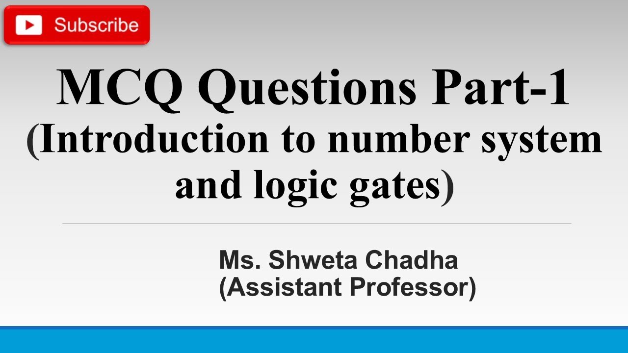 MCQ Questions Boolean Algebra and Logic Gates