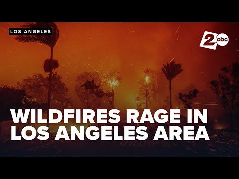 Wind-whipped fires burn out of control in Los Angeles area, destroying homes