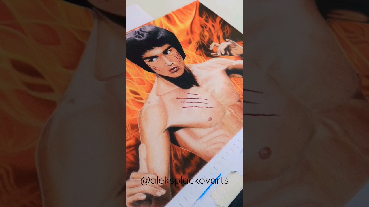Drawing of Bruce Lee / Colored Pencils/ Artwork