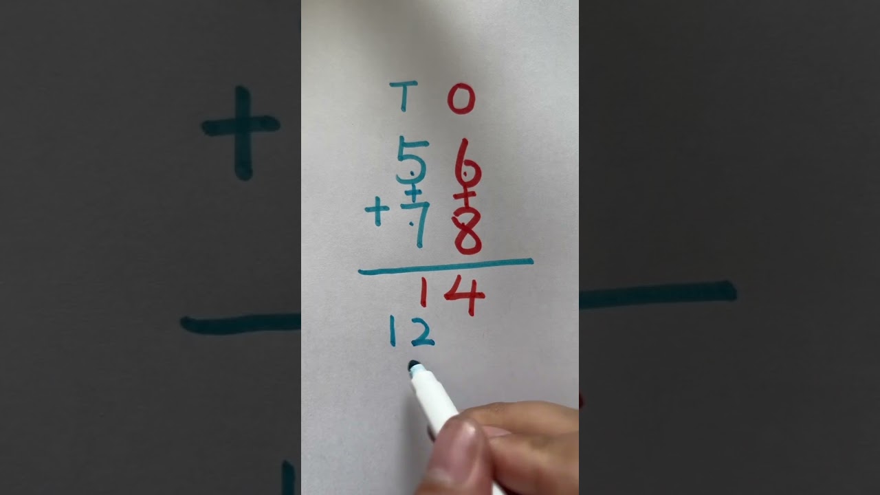 Math addition for kids | Double-digit addition with regrouping|Addition tricks #addition #shorts