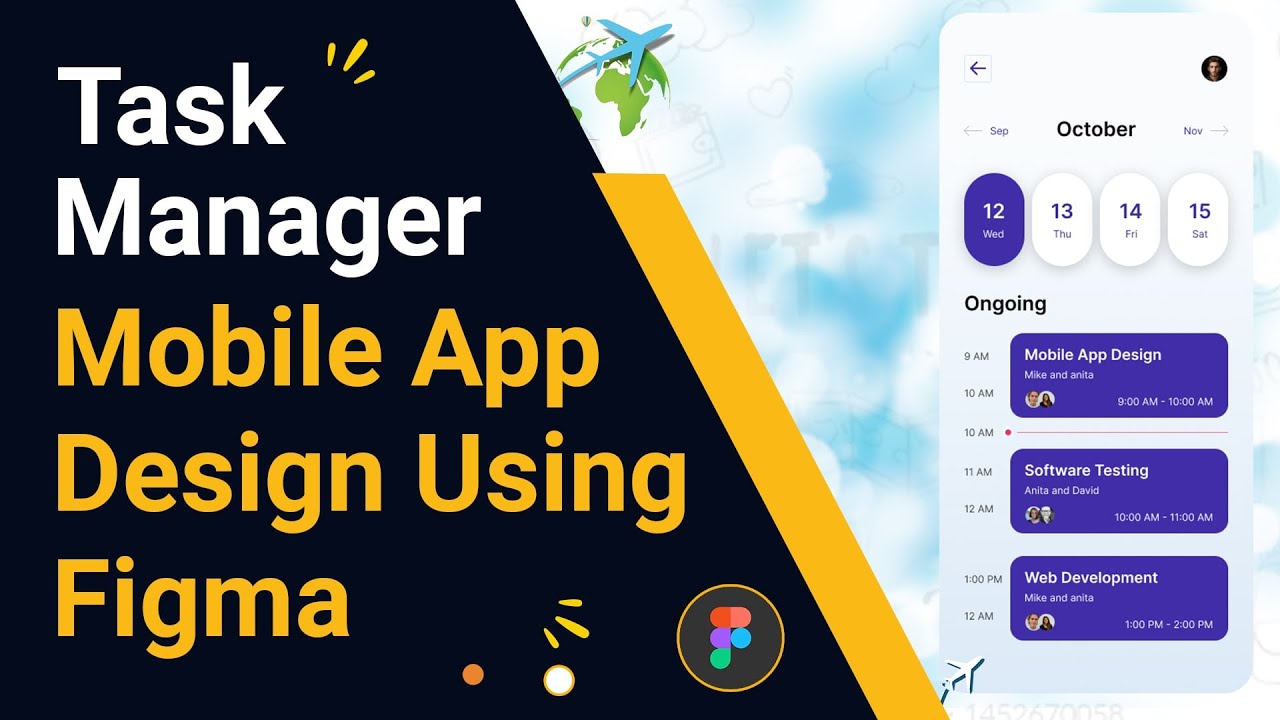 Task Manager Mobile App Design Using Figma - Part 01 - Figma Prototype | Figma Tutorial #figma