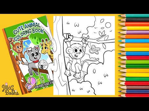 Monkey Coloring Video : Cute Animal Coloring Book for Kids