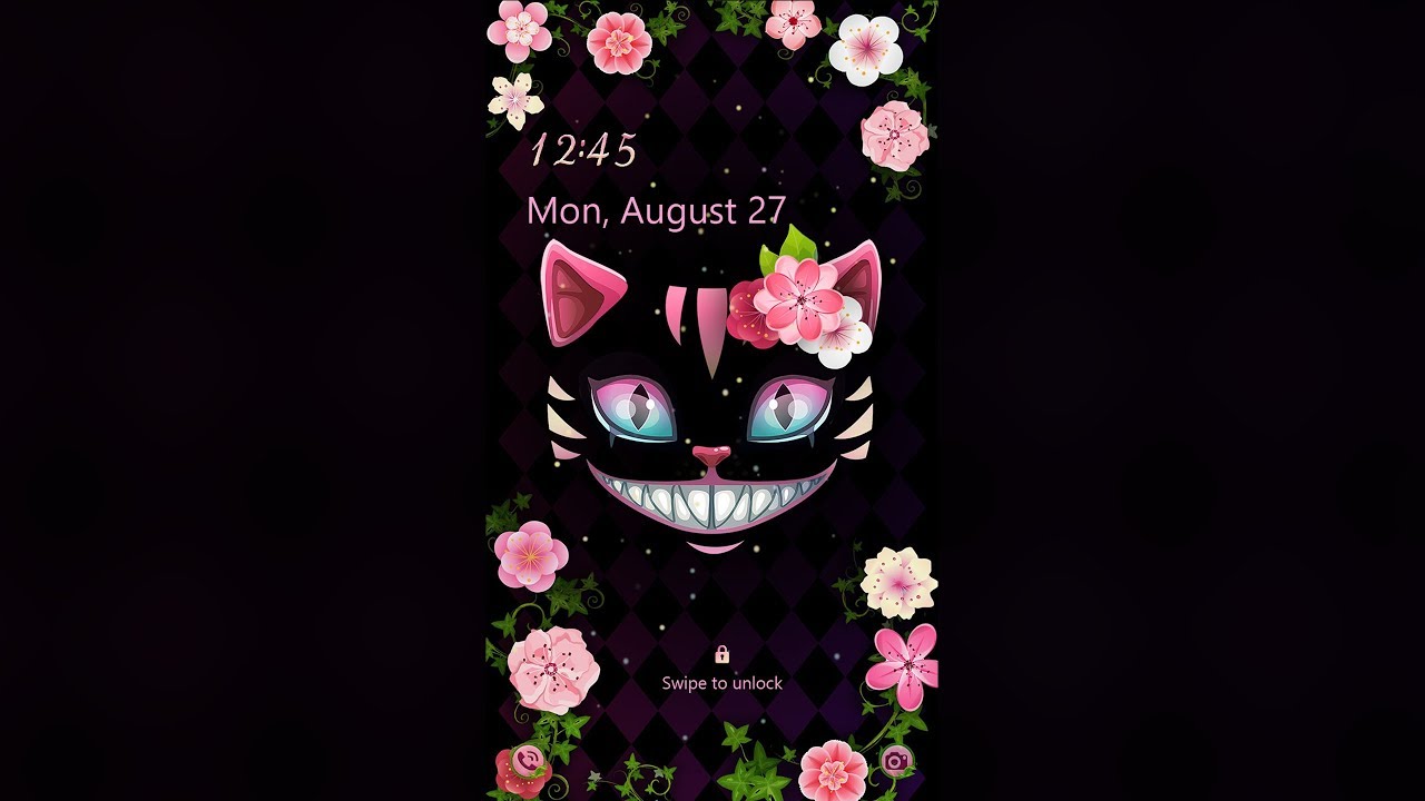 Galaxy Premium Theme - Spring Cheshire Cat Animated Lockscreen