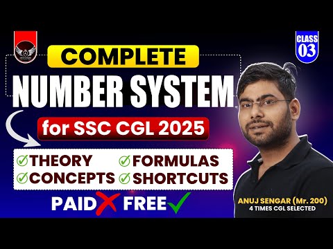 Complete Number System by Anuj Sengar Sir | Number System for SSC CGL 2025 | C03