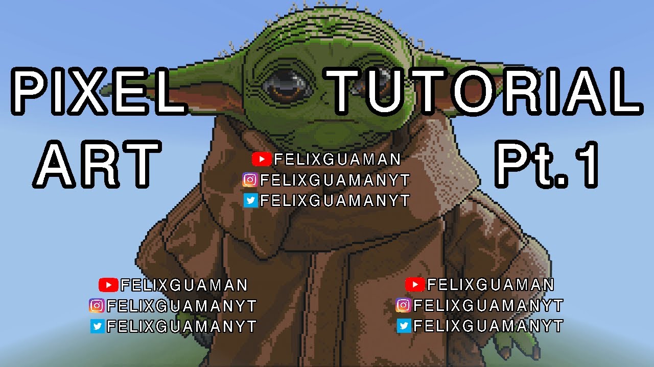Minecraft Pixel Art Tutorial - Grogu (Star Wars) Part 1
