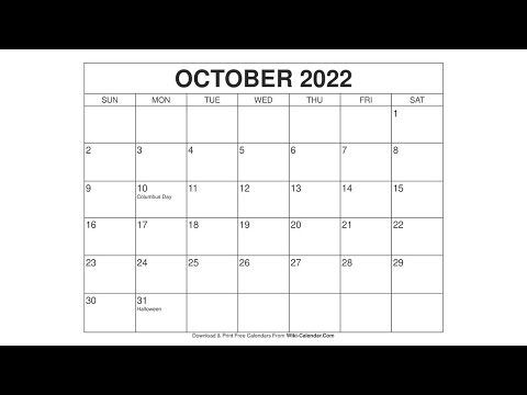 Printable October 2022 Calendar Templates with Holidays - Wiki Calendar