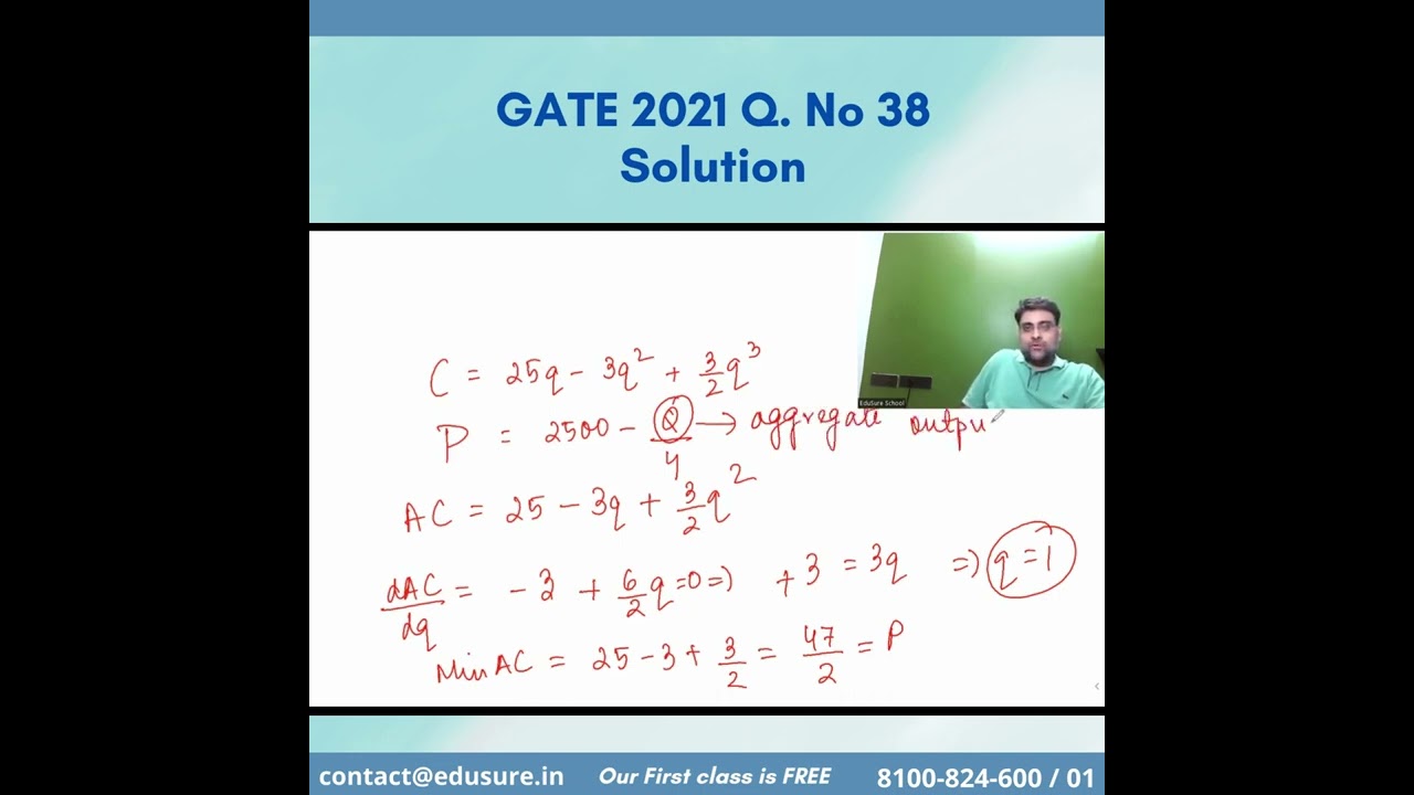 IIT GATE Economics PYQs Video Solutions by Expert Tutors