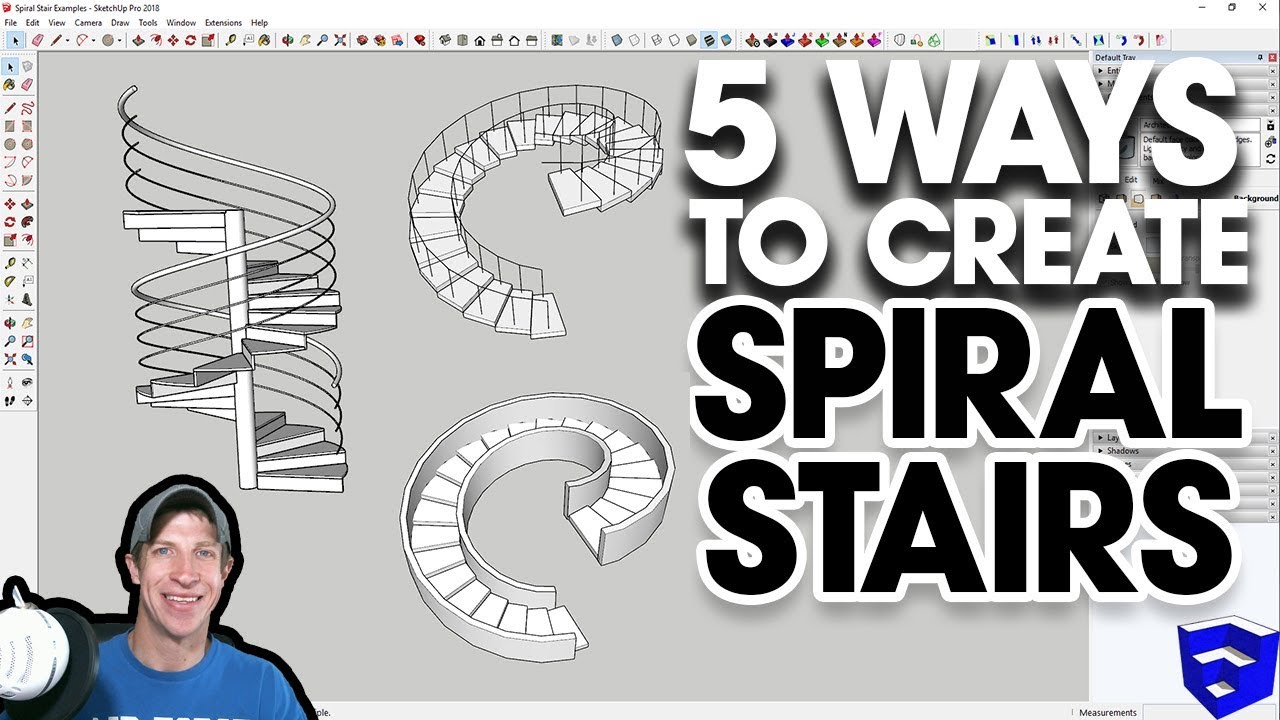 5 Ways to Create SPIRAL STAIRS IN SKETCHUP