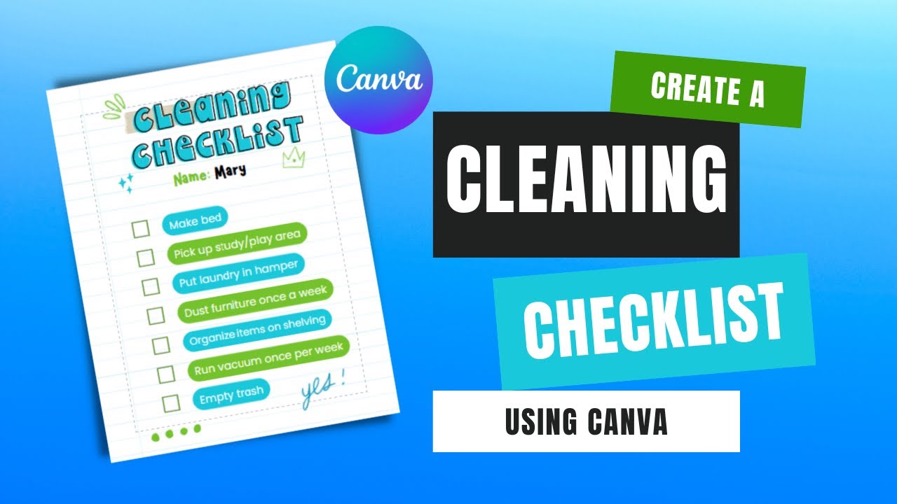 Create a Cleaning Checklist Using Canva