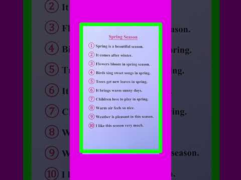Essay On Spring Season in English/Spring Season Essay in English/10 Lines On Spring Season