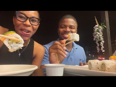 SHARC GAMING TRIES SUSHI FOR THE FIRST TIME|Was it worth it?SORA JAPANESE SKY CUISINE| Jamaican Vlog